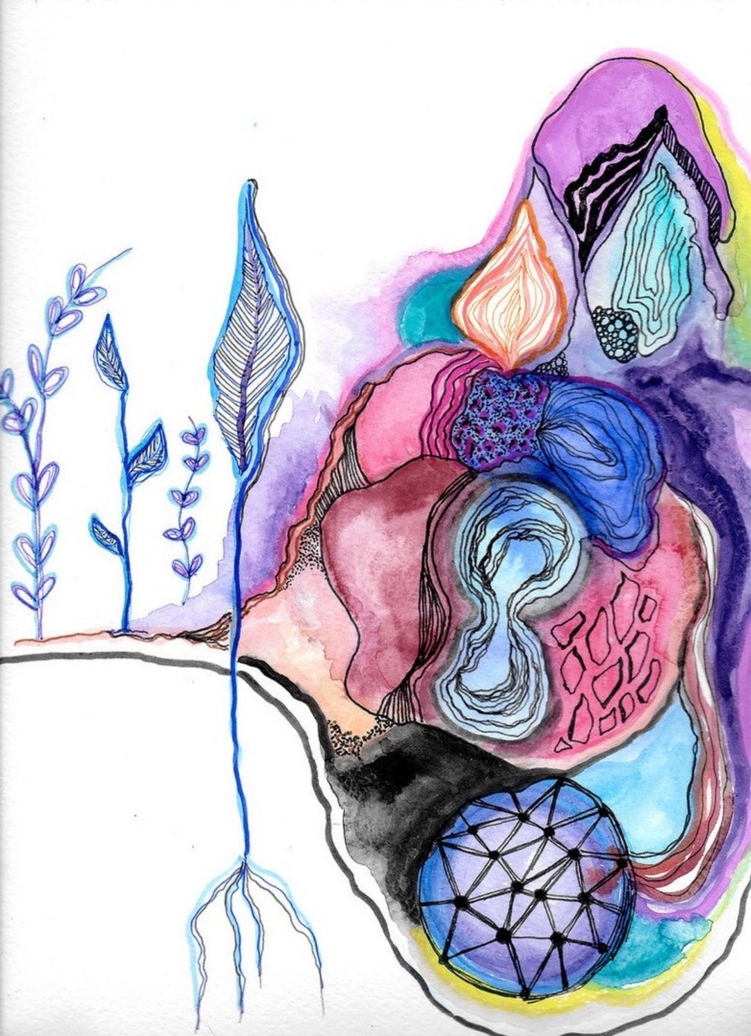 Growth 8x10in Print Intuitive Art Print Modern Print - Etsy