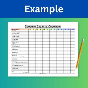 Daycare Expense Organizer: Child Care Business Template (printable) - Etsy