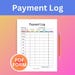 Daycare Payment Log: Printable Child Care Payment Tracker (fillable PDF ...