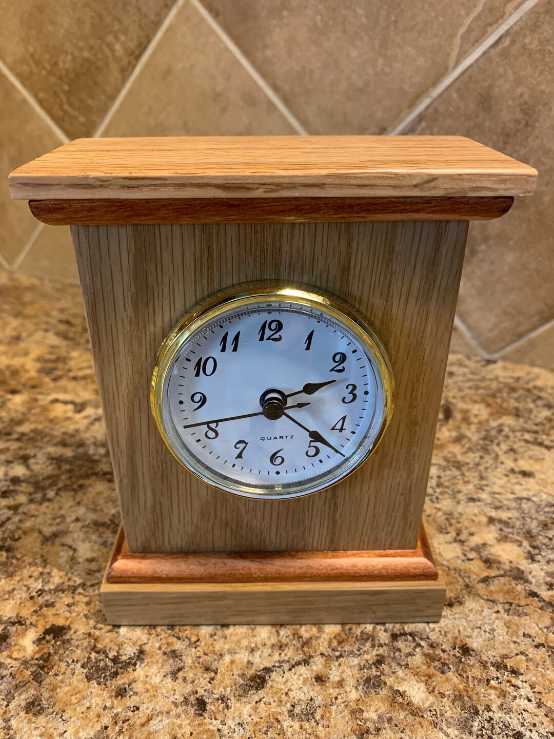 Mini Desktop Clock Cute Small HANDMADE in USA Cherry Gorgeous Wood Co ...
