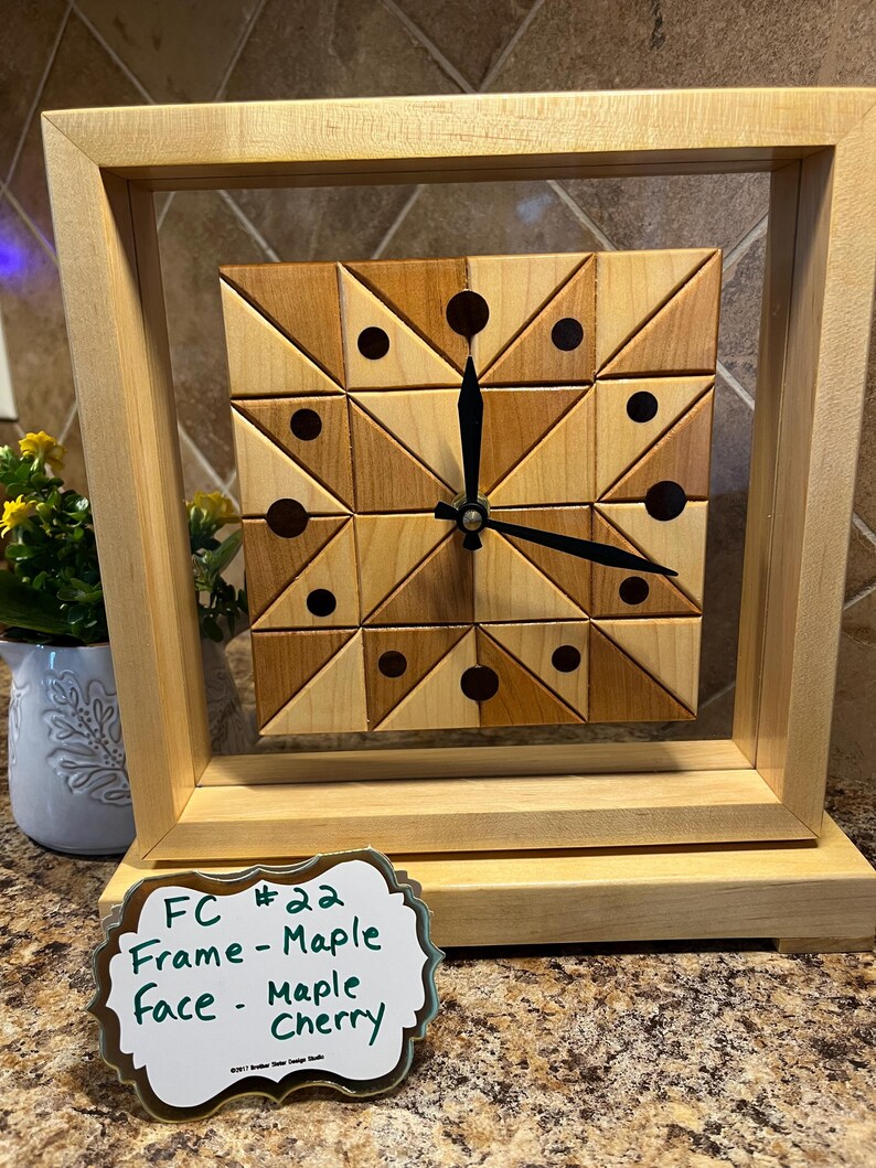 Quilt Face Clocks Handmade in USA - Etsy