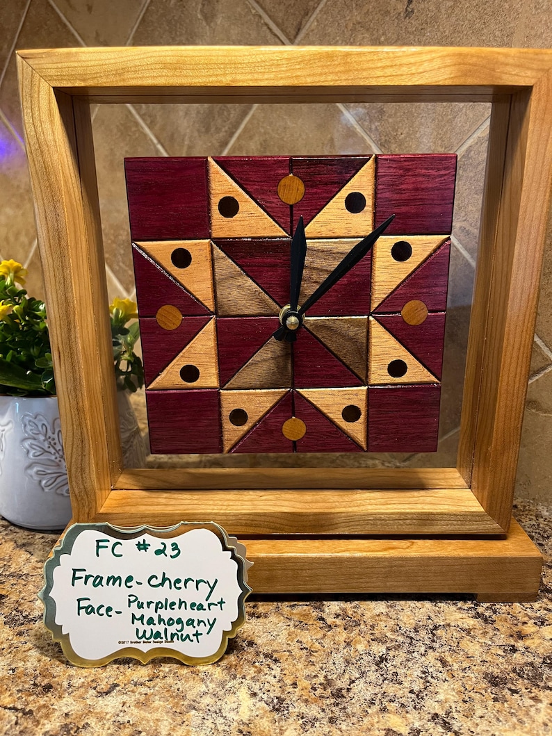 Quilt Face Clocks Handmade in USA - Etsy