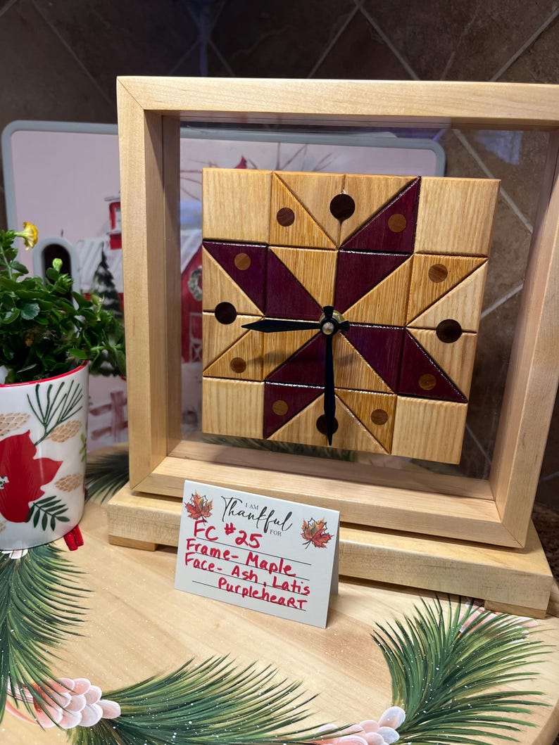Quilt Face Clocks Handmade in USA - Etsy