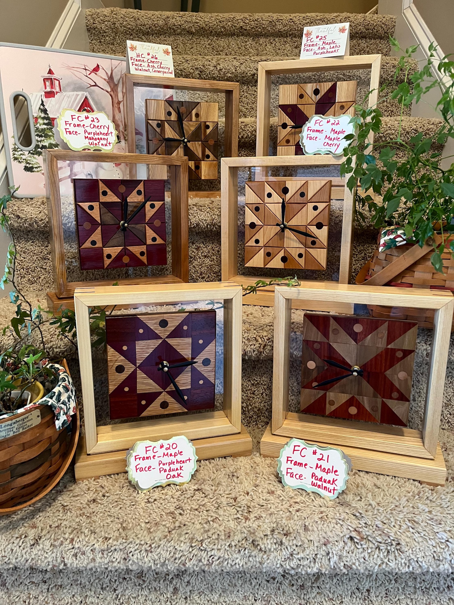 Quilt Face Clocks Handmade in USA - Etsy