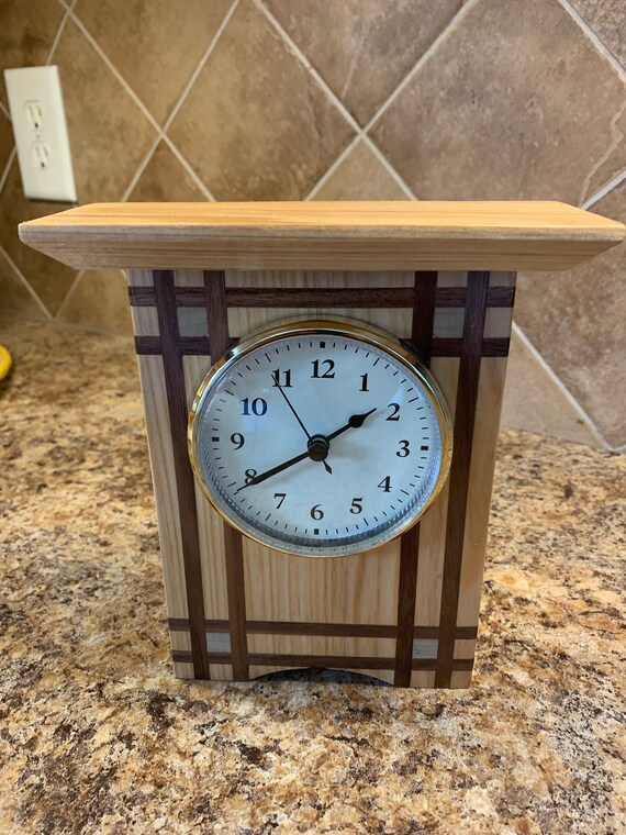 Cross Cross Clock. Cute Small Modern Mission Cypress HANDMADE - Etsy