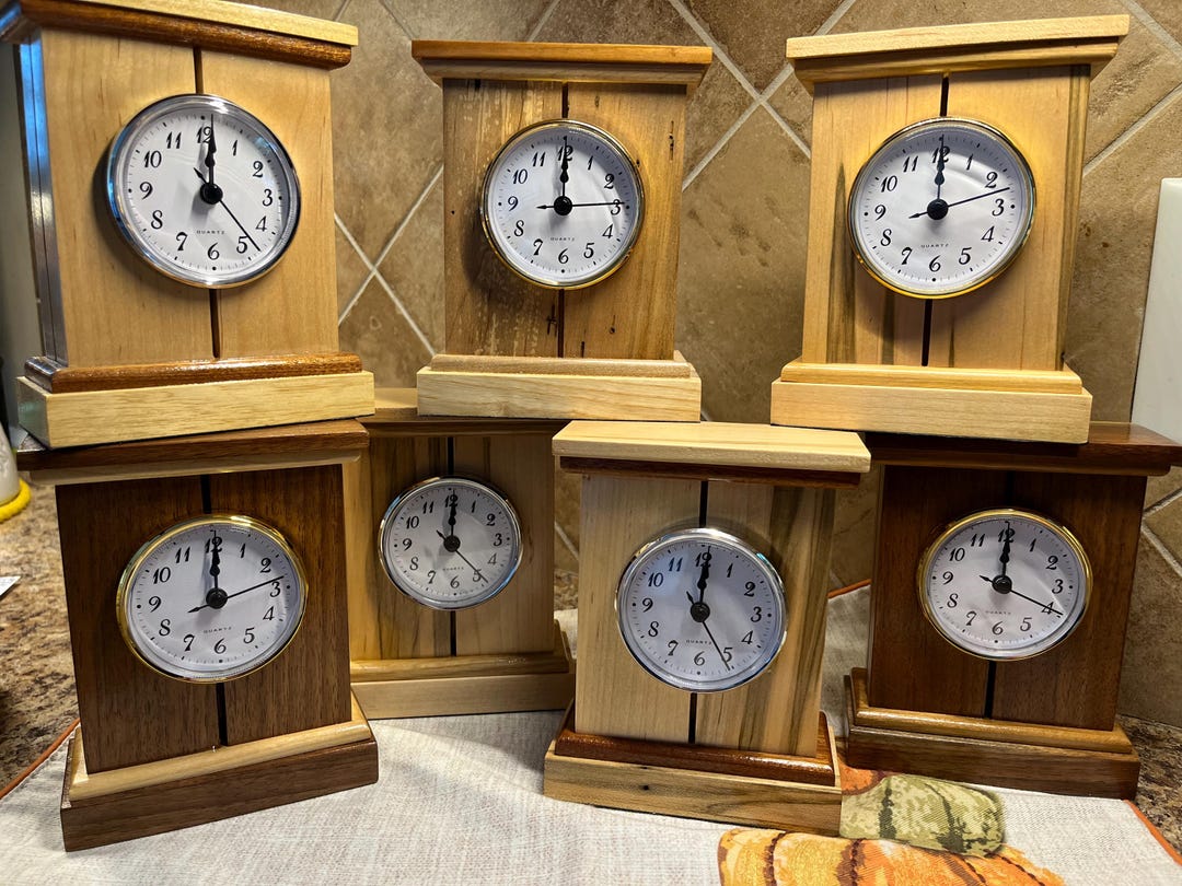 Mini Desktop Clock Cute Small HANDMADE in USA Cherry Gorgeous Wood Co ...