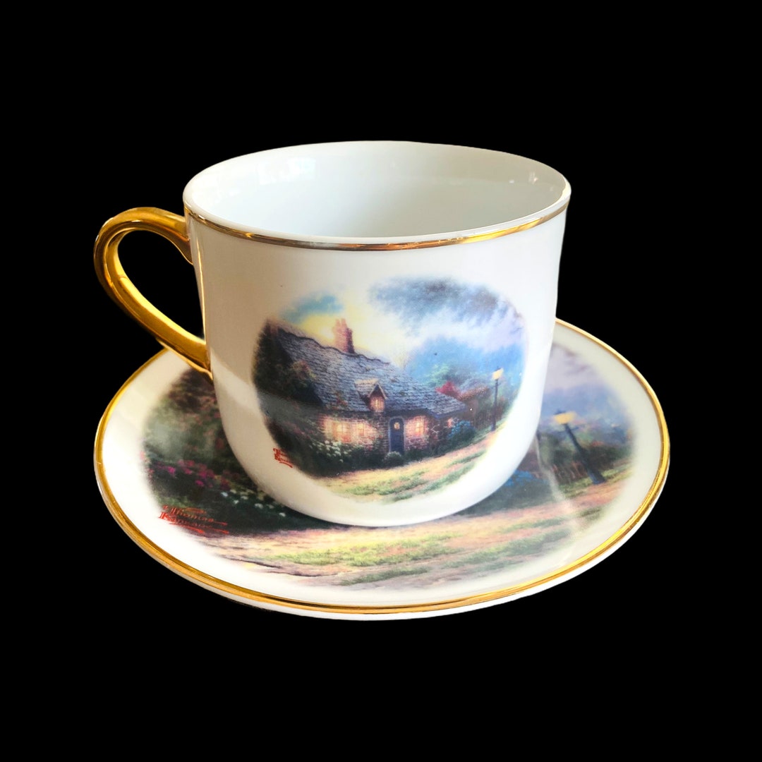 VINTAGE Thomas Kinkade Tea Set - Etsy