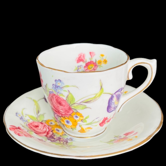 VINTAGE Royal Prince English Tea Cup and Saucer - Etsy