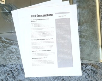 Editable HIFU Consent Intake Form Bundle, Facial High Intensity ...