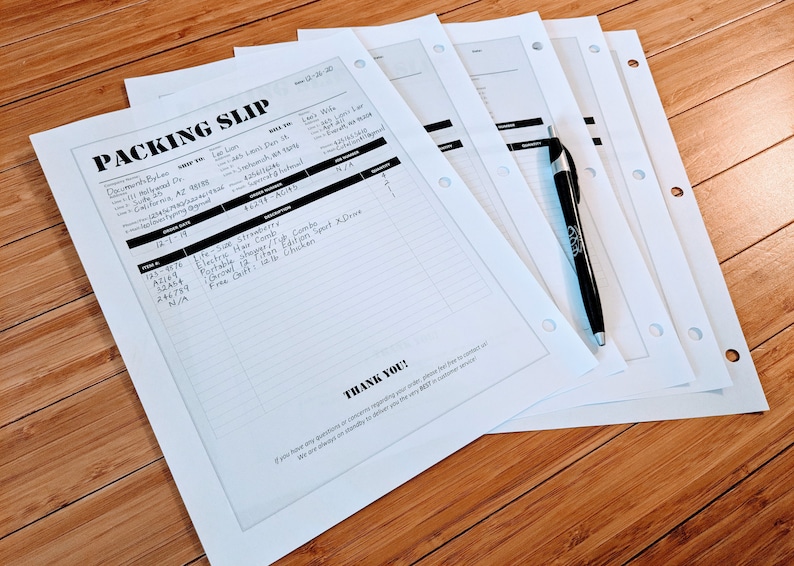 Printable Packing Slip - Etsy