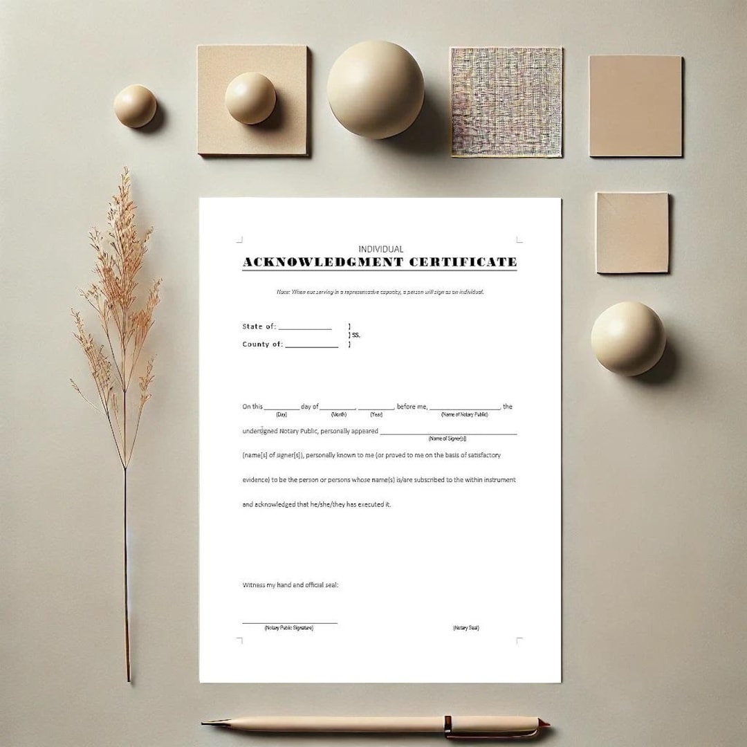 Individual Acknowledgment Certificate - Etsy