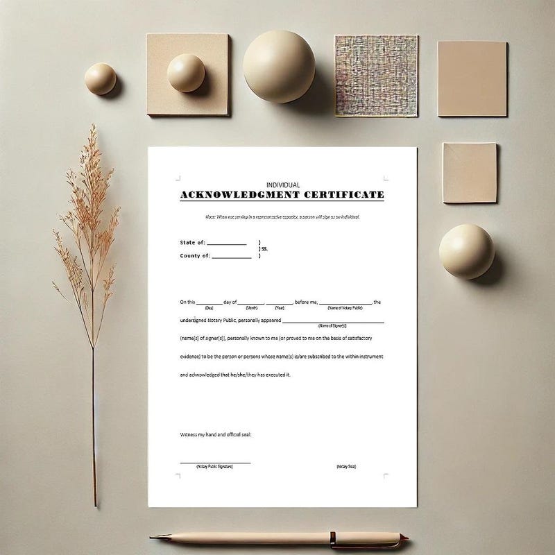 Simple Notary Acknowledgement - Etsy