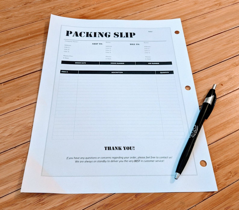 Printable Packing Slip - Etsy