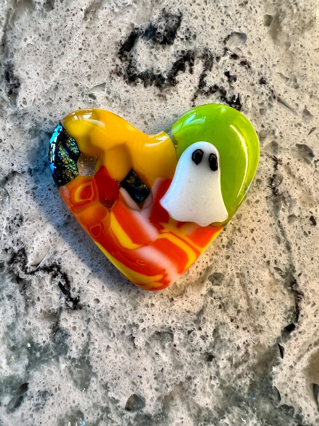 Glass Pocket Heart With Ghost - Etsy