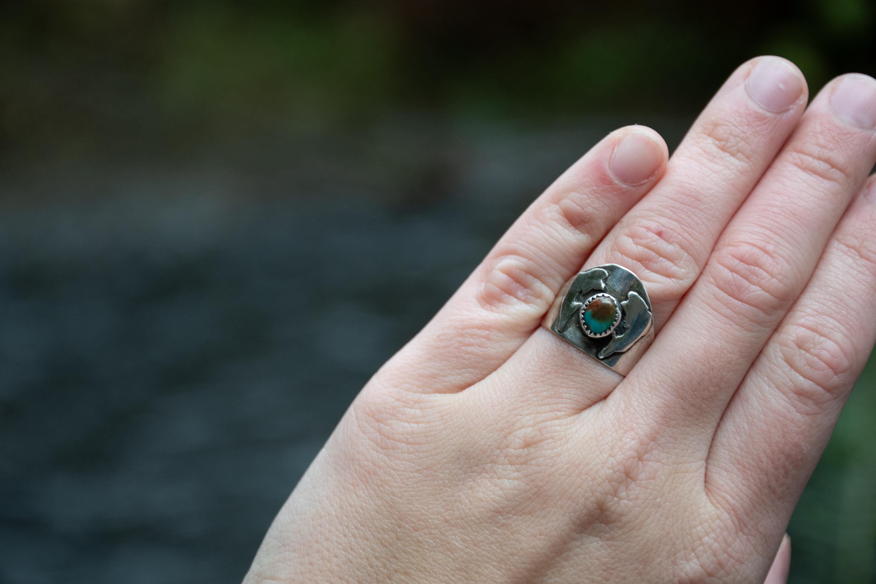 Turquoise Trout Ring | Size 7.5 | Granola Girl Ring | Turquoise Ring ...