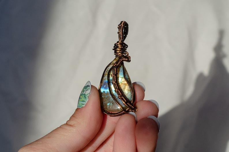 Wire Wrapped Crystal Pendants Complex Wire Wrapped Pendants - Etsy