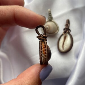 Wire Wrapped Shell Pendants W/ Chain | Shell Pendants | Sea Shell ...