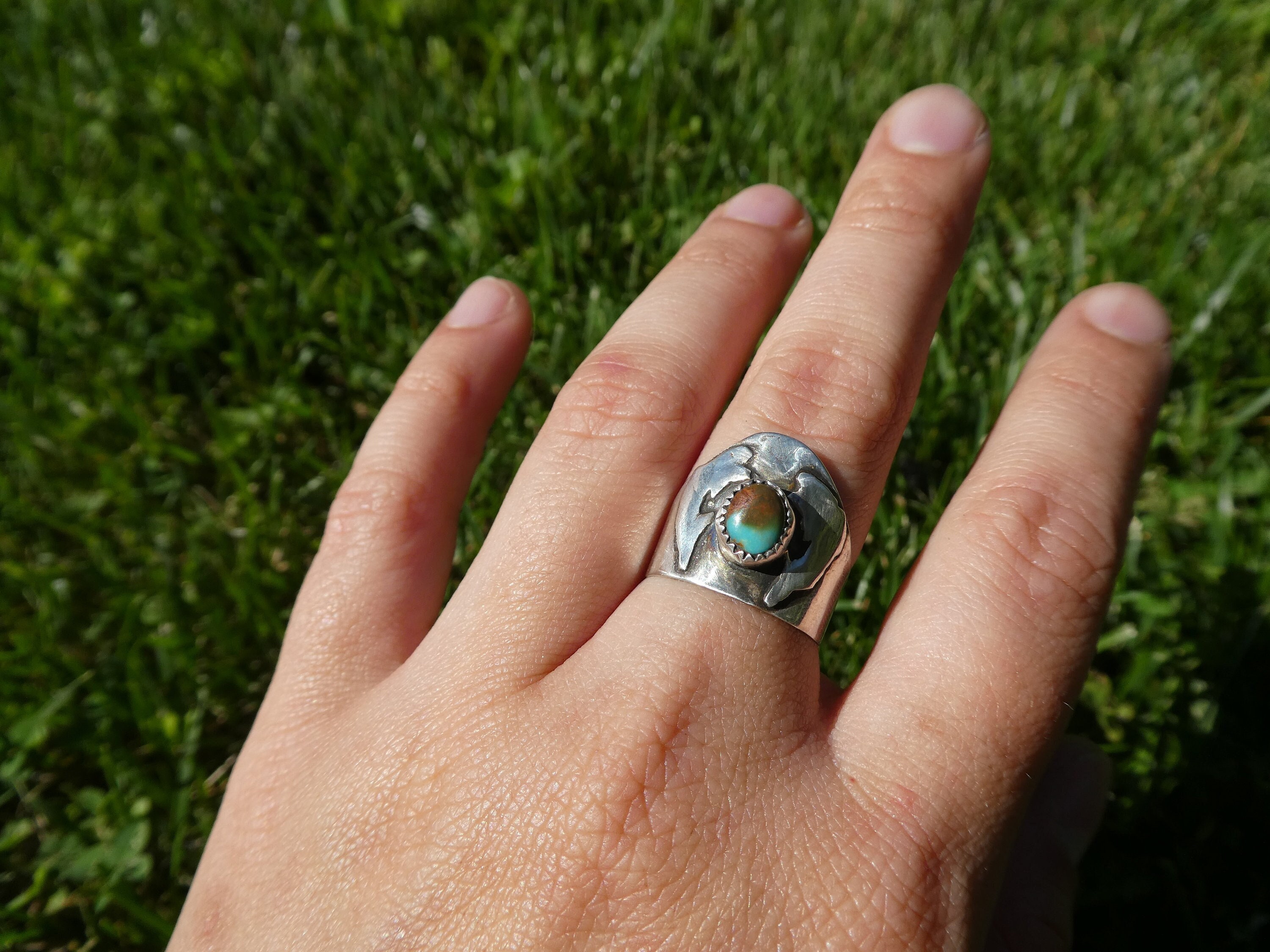 Turquoise Trout Ring | Size 7.5 | Granola Girl Ring | Turquoise Ring ...