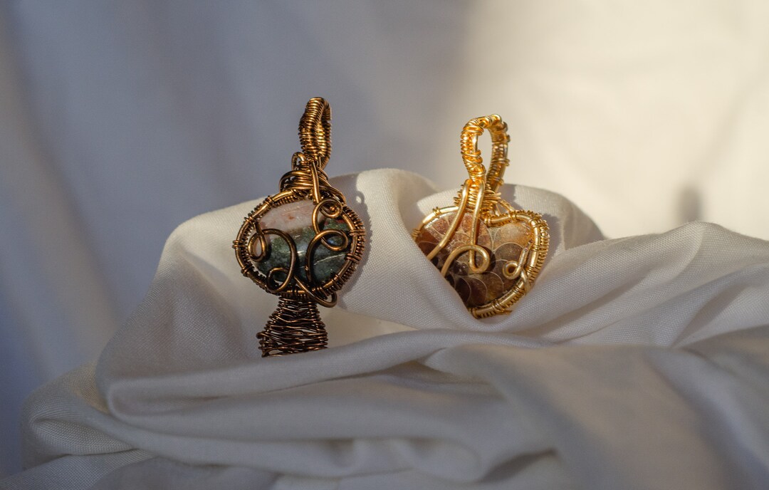 Unique Wire Wrapped Crystal Pendants Complex Wire Wrapped - Etsy