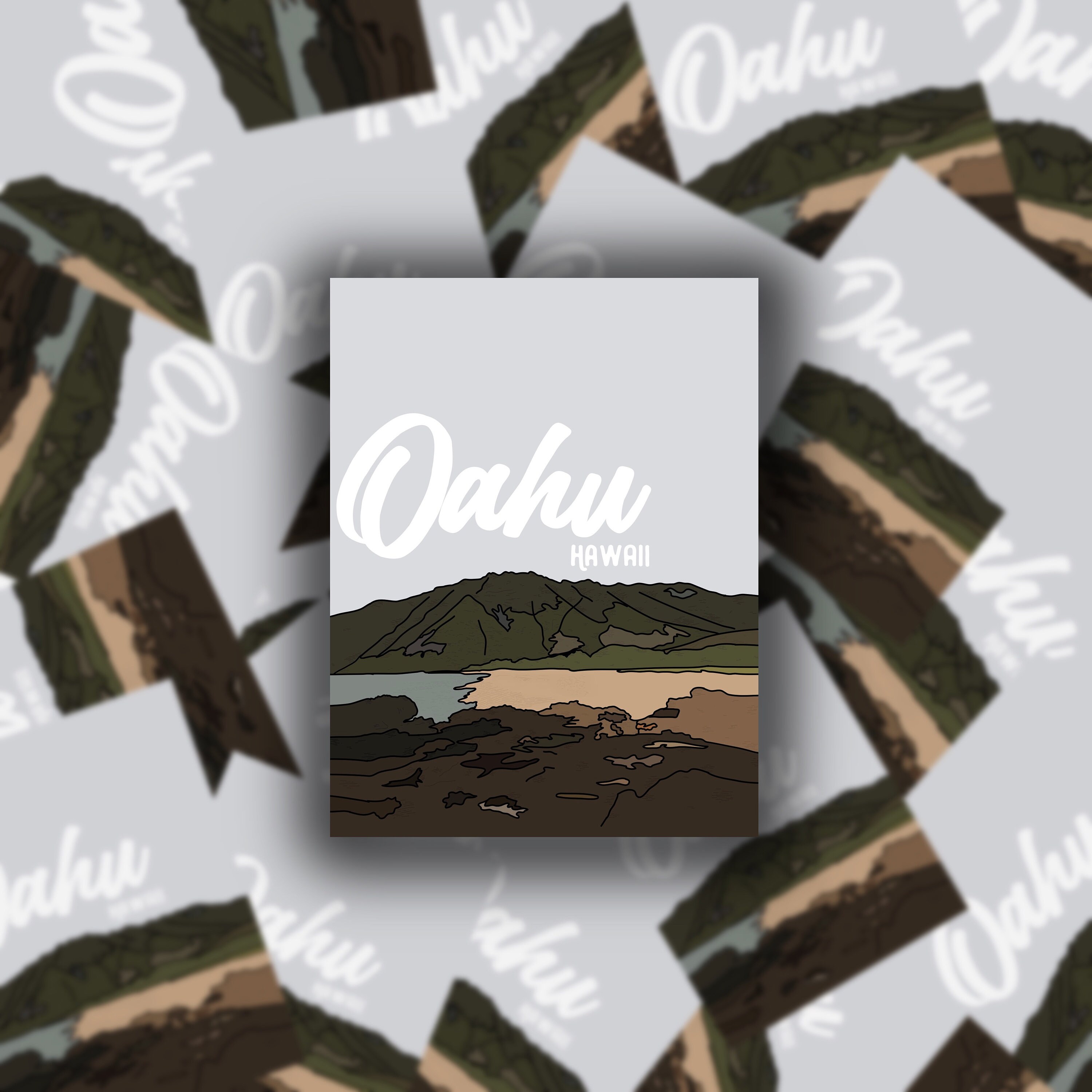 Oahu Sticker | Etsy