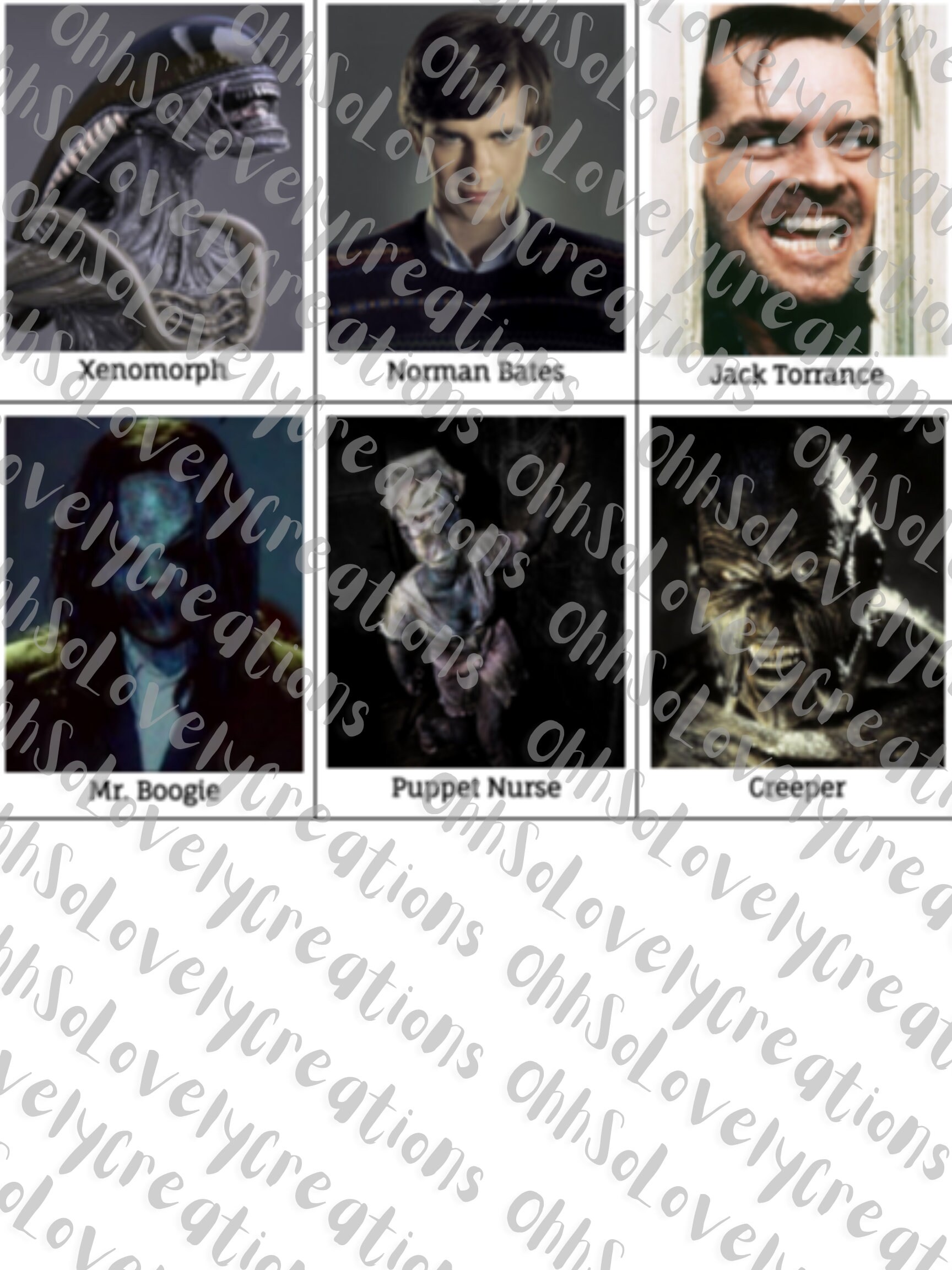 Printable Horror Guess Who Game Board - Etsy