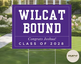 Custom College Bound Sign, 2024 Senior Yard Sign, High School ...