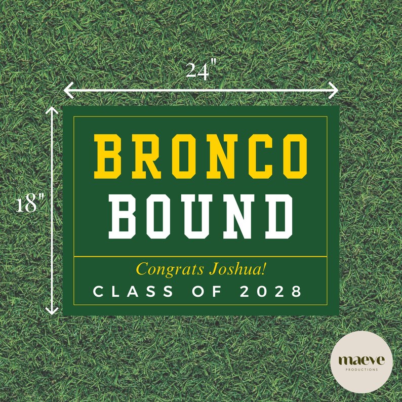 Custom College Bound Sign, 2024 Senior Yard Sign, High School ...