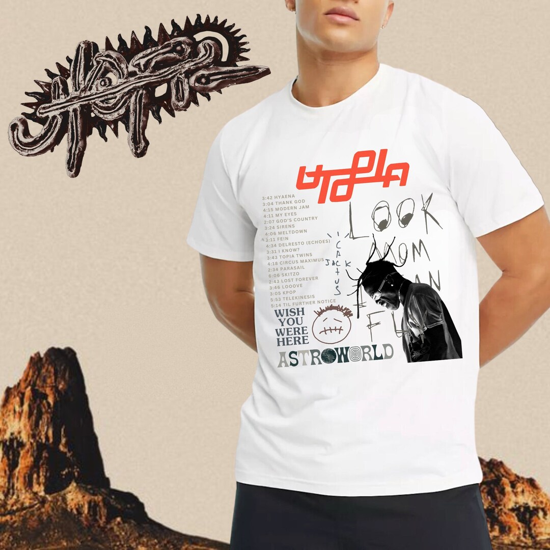 Travis Scott Utopia Tour Shirt, Official Tour Merch, Album Tracklist ...