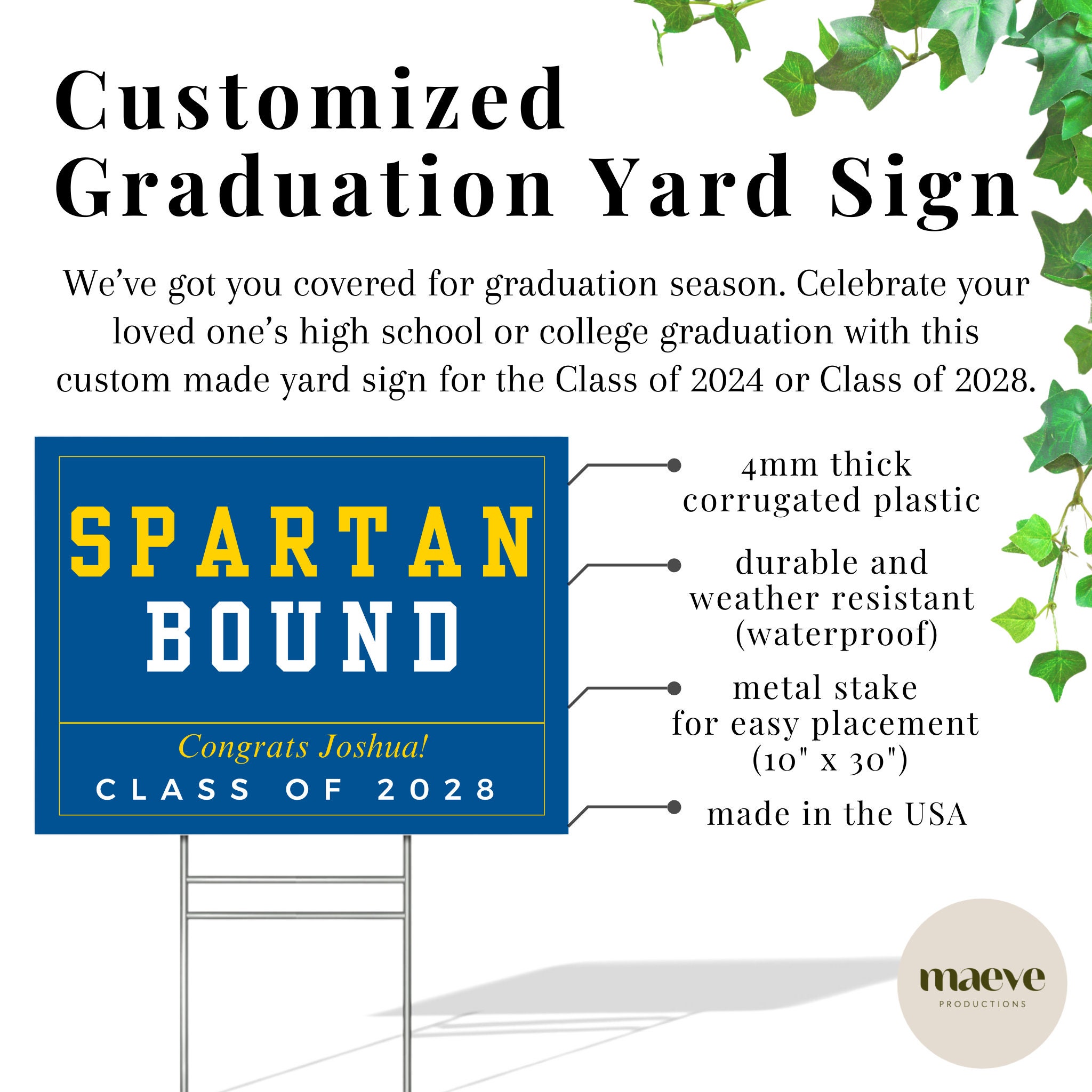Custom Graduation Yard Sign, 2024 Graduation Sign, Corrugated Lawn Sign ...