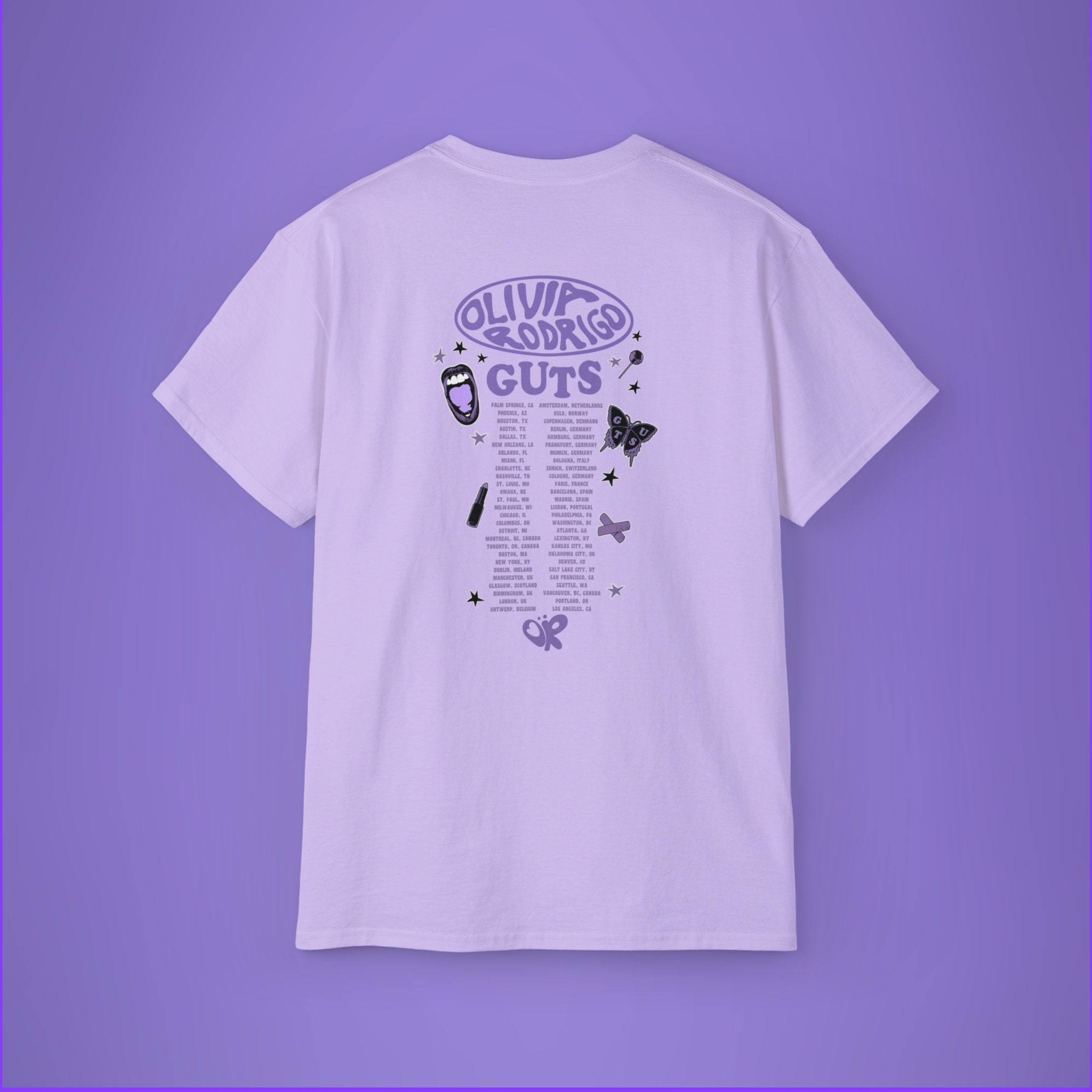 GUTS Tour Shirt, Olivia Rodrigo Merch, Album Tracklist Tee, Vintage ...