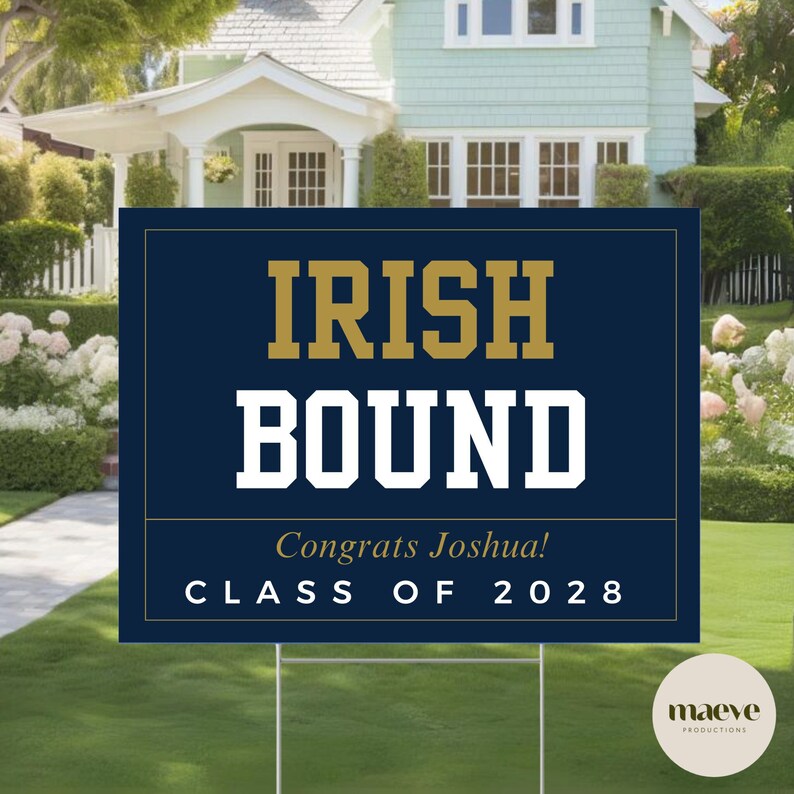 Custom College Bound Sign, 2024 Senior Yard Sign, High School ...