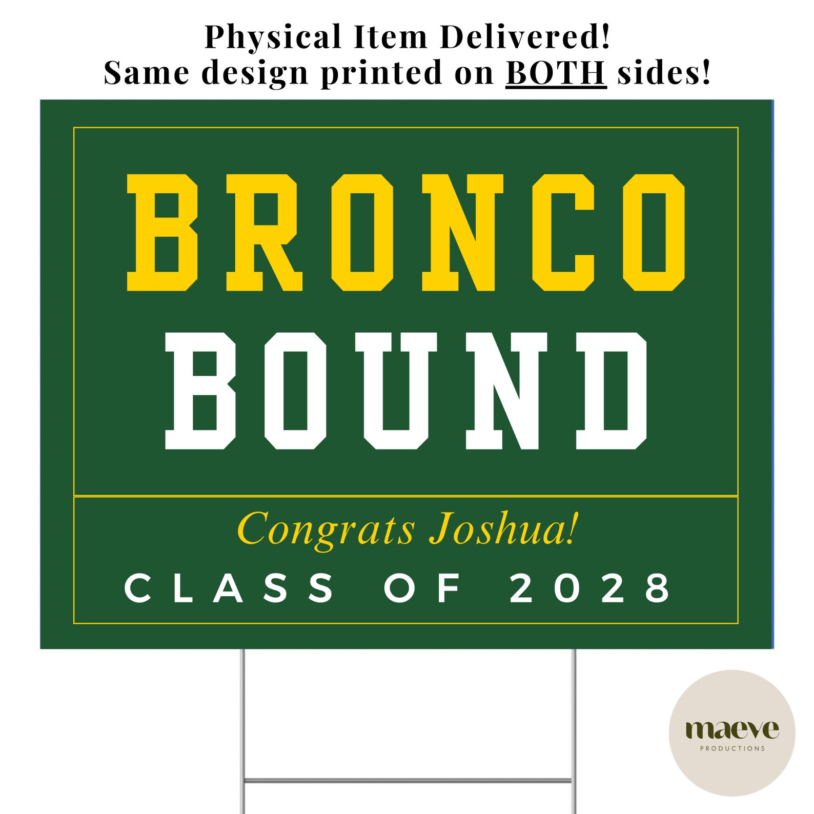 Custom College Bound Sign, 2024 Senior Yard Sign, High School ...
