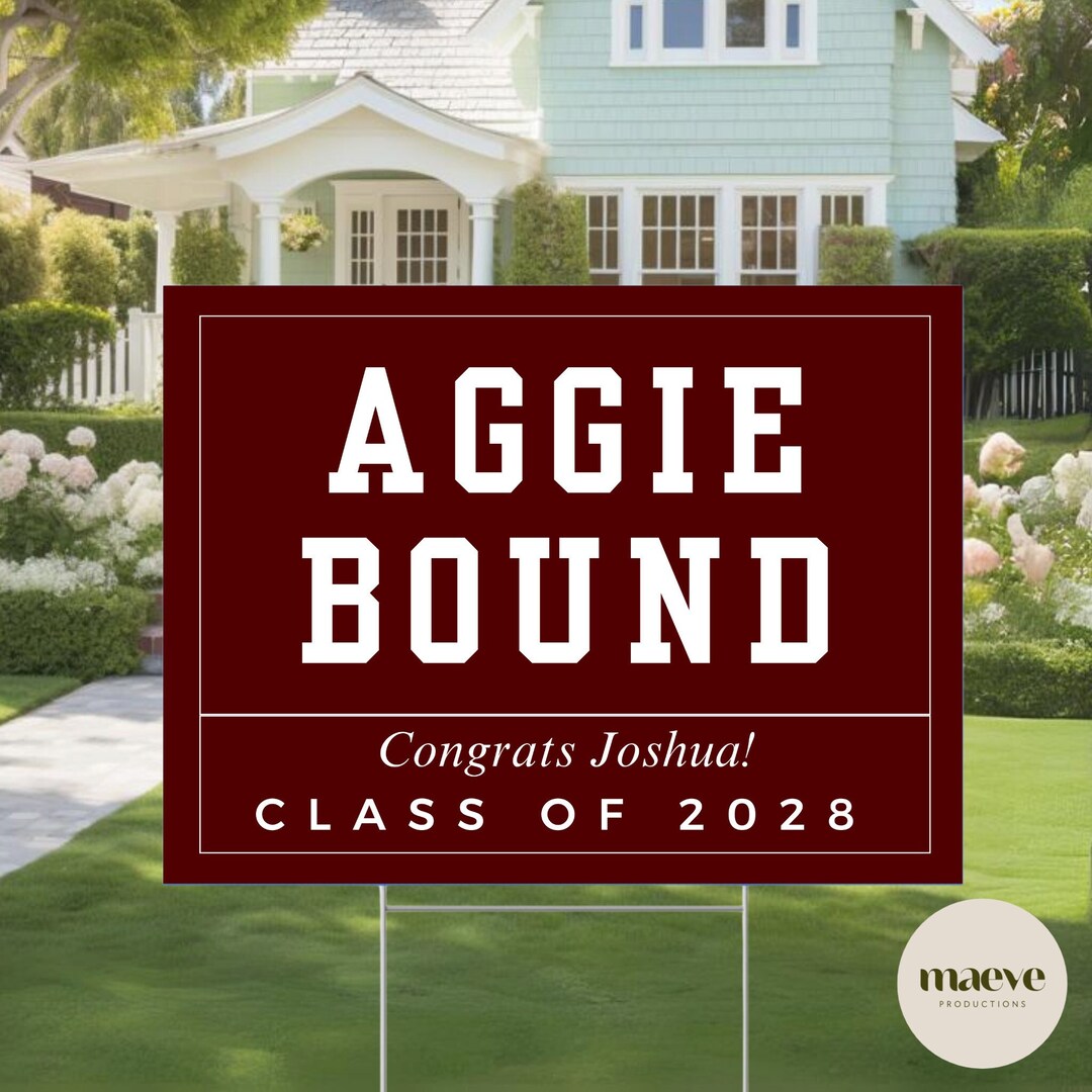 Custom College Bound Sign, 2024 Senior Yard Sign, High School ...