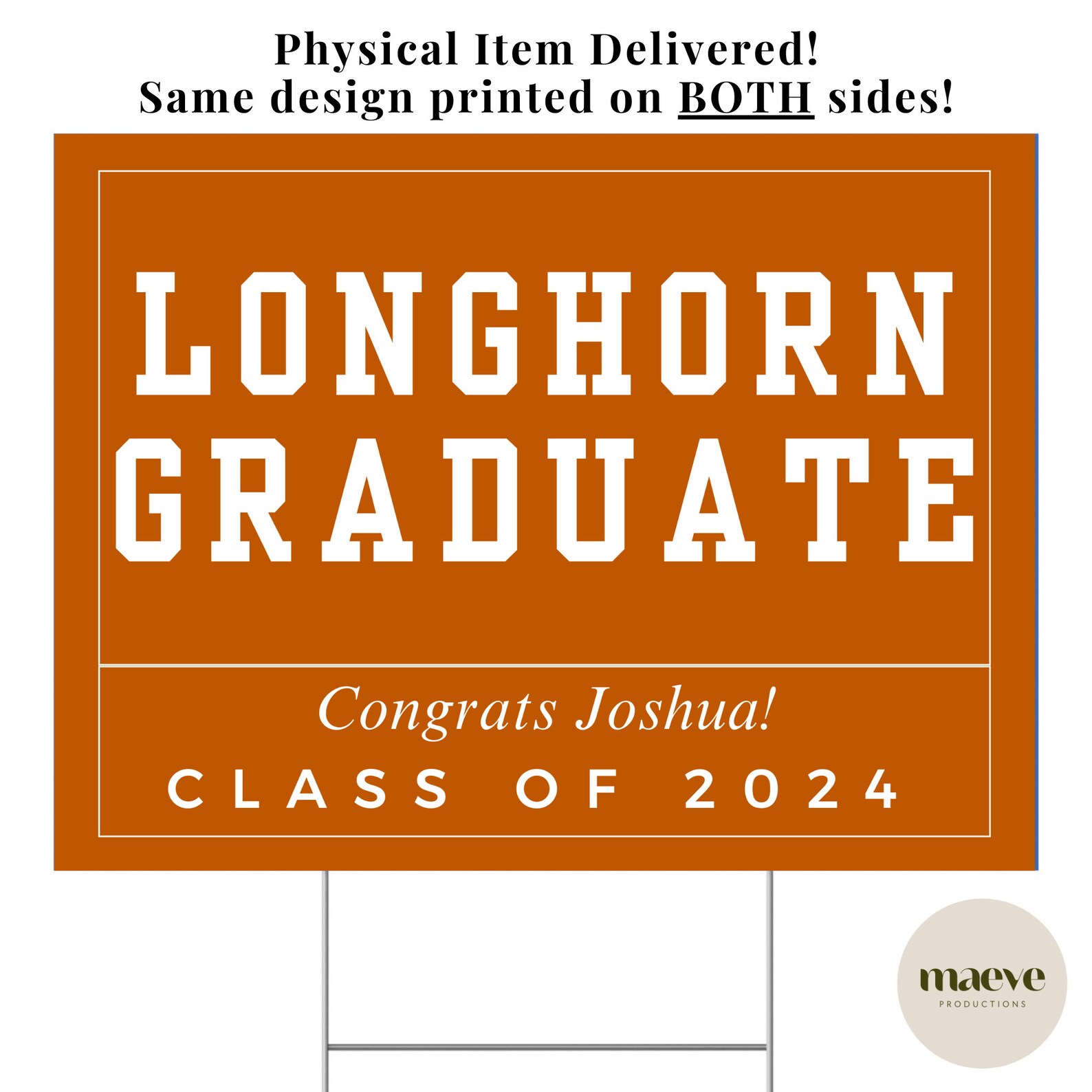 Custom Graduation Yard Sign, 2024 Graduation Sign, Corrugated Lawn Sign ...