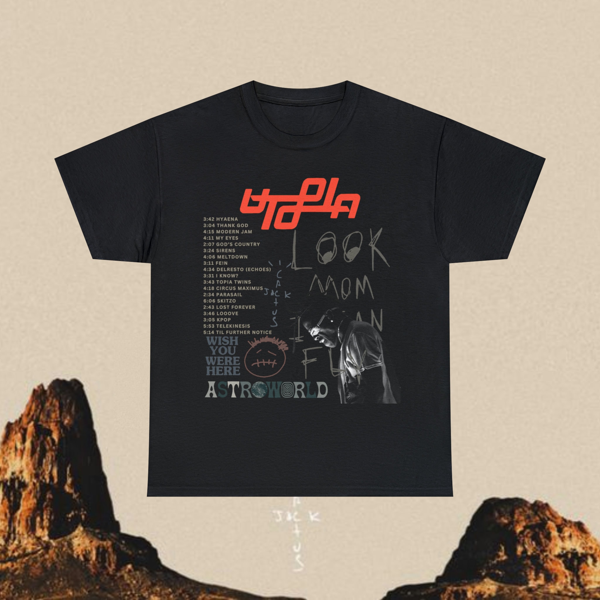 Travis Scott Utopia Tour Shirt, Official Tour Merch, Album Tracklist ...