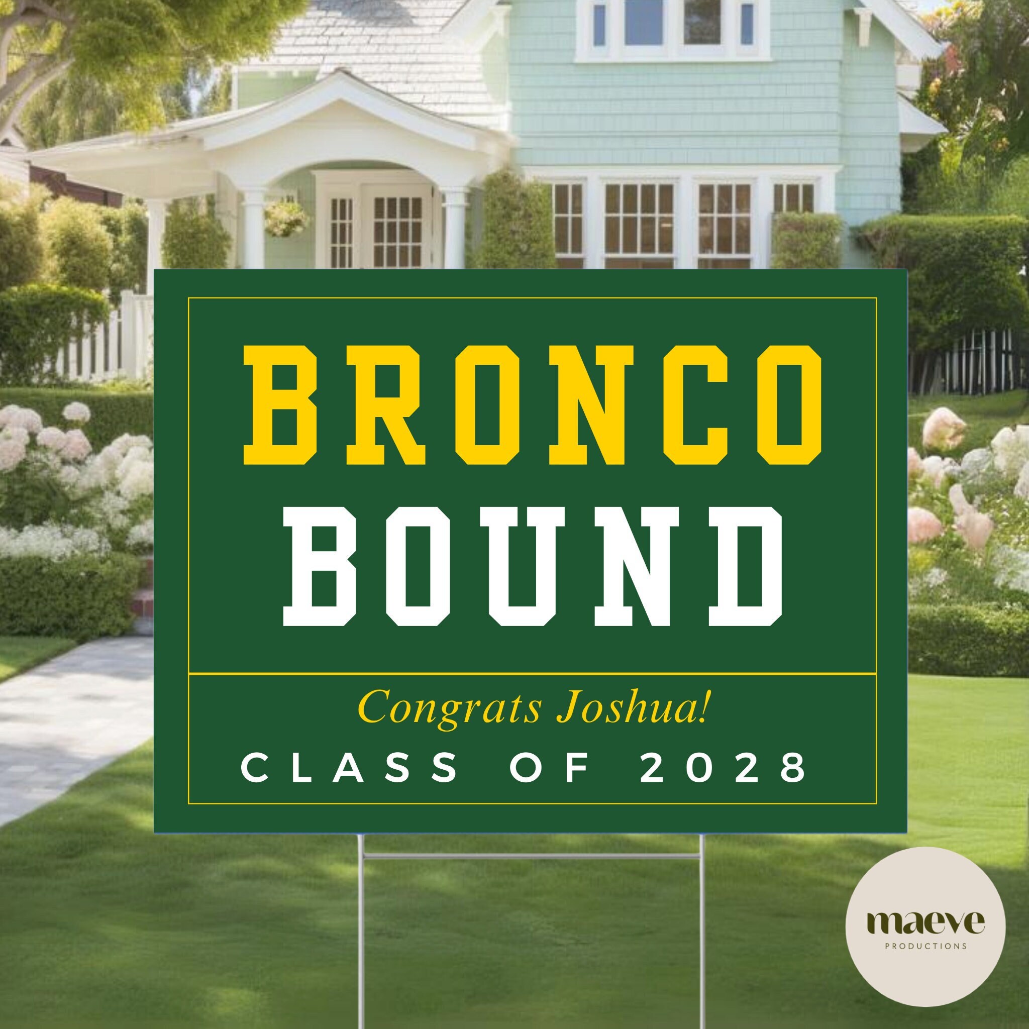 Custom College Bound Sign, 2024 Senior Yard Sign, High School ...