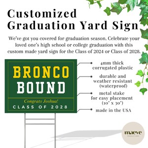 Custom College Bound Sign, 2024 Senior Yard Sign, High School ...
