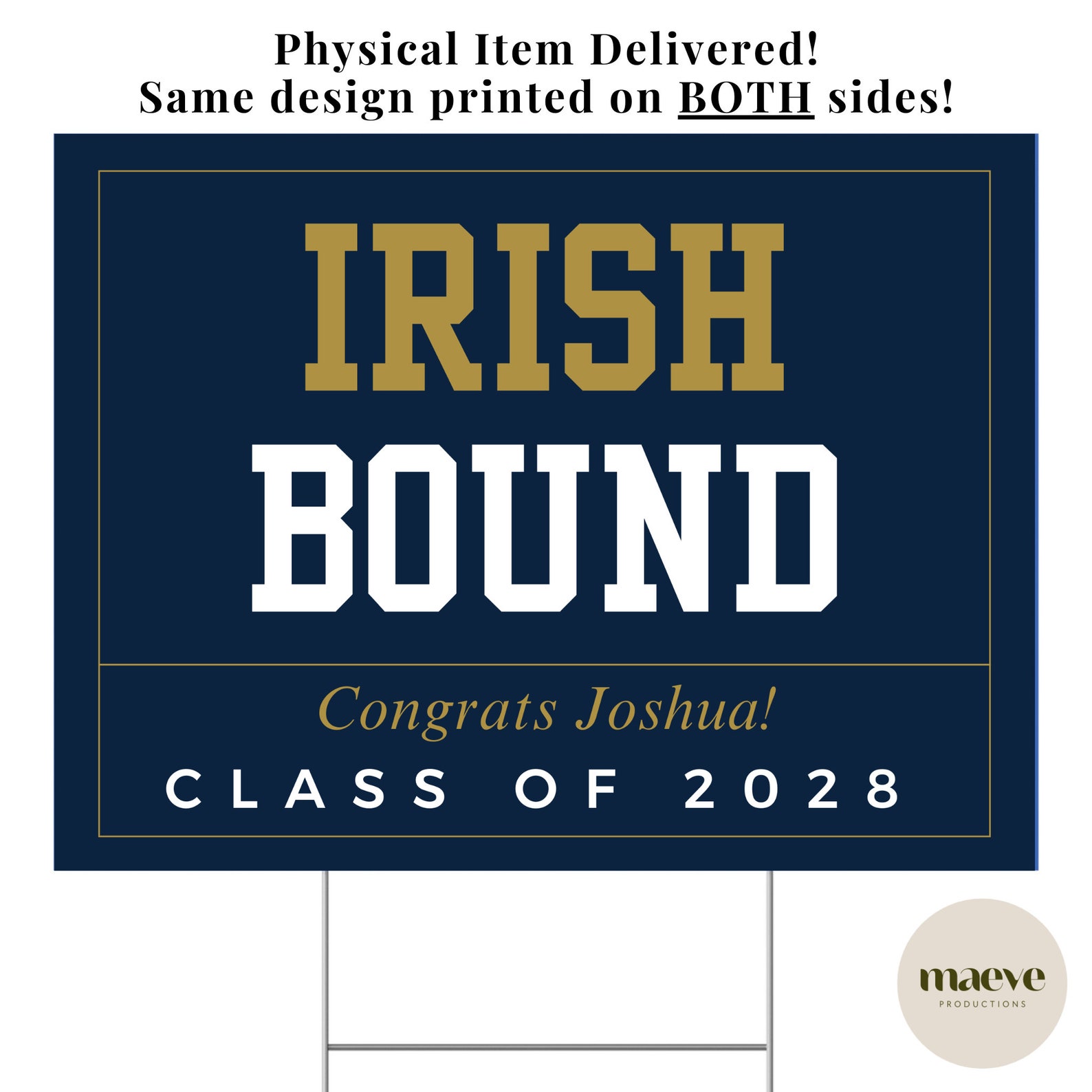 Custom College Bound Sign, 2024 Senior Yard Sign, High School ...