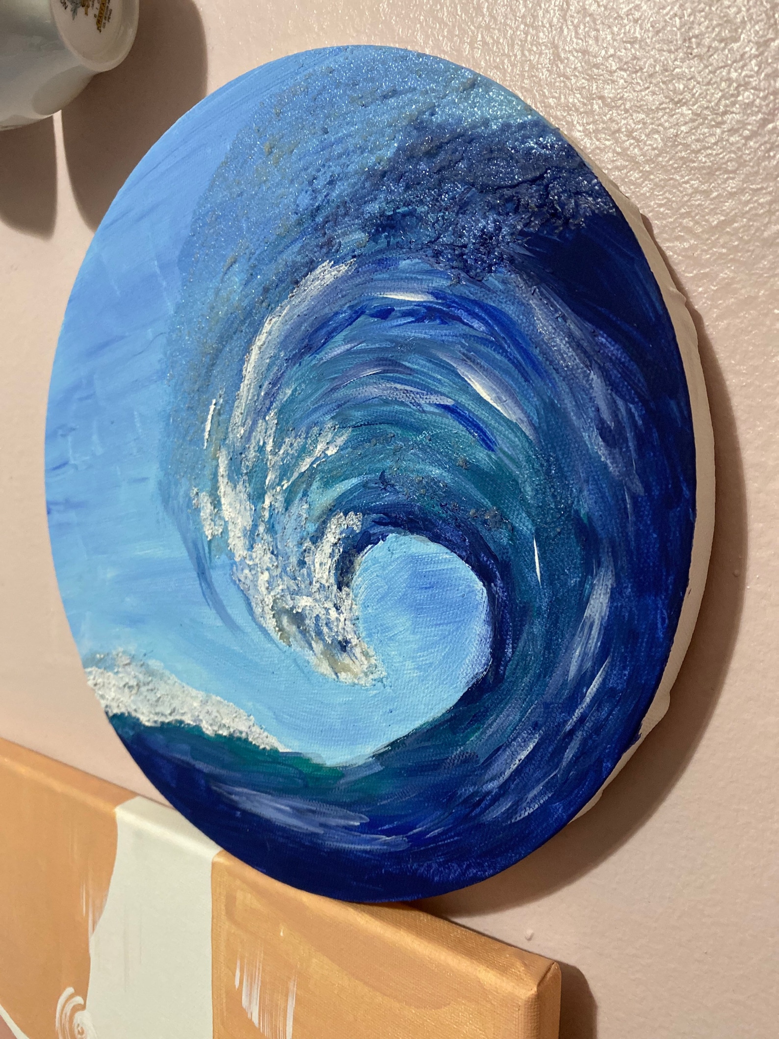Buy Ocean Wave Circle Canvas Online in India - Etsy