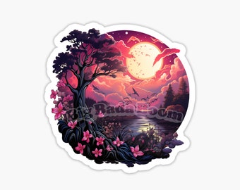 Celestial Crescent Moon Vinyl Sticker, Water Bottle Sticker, Magical ...