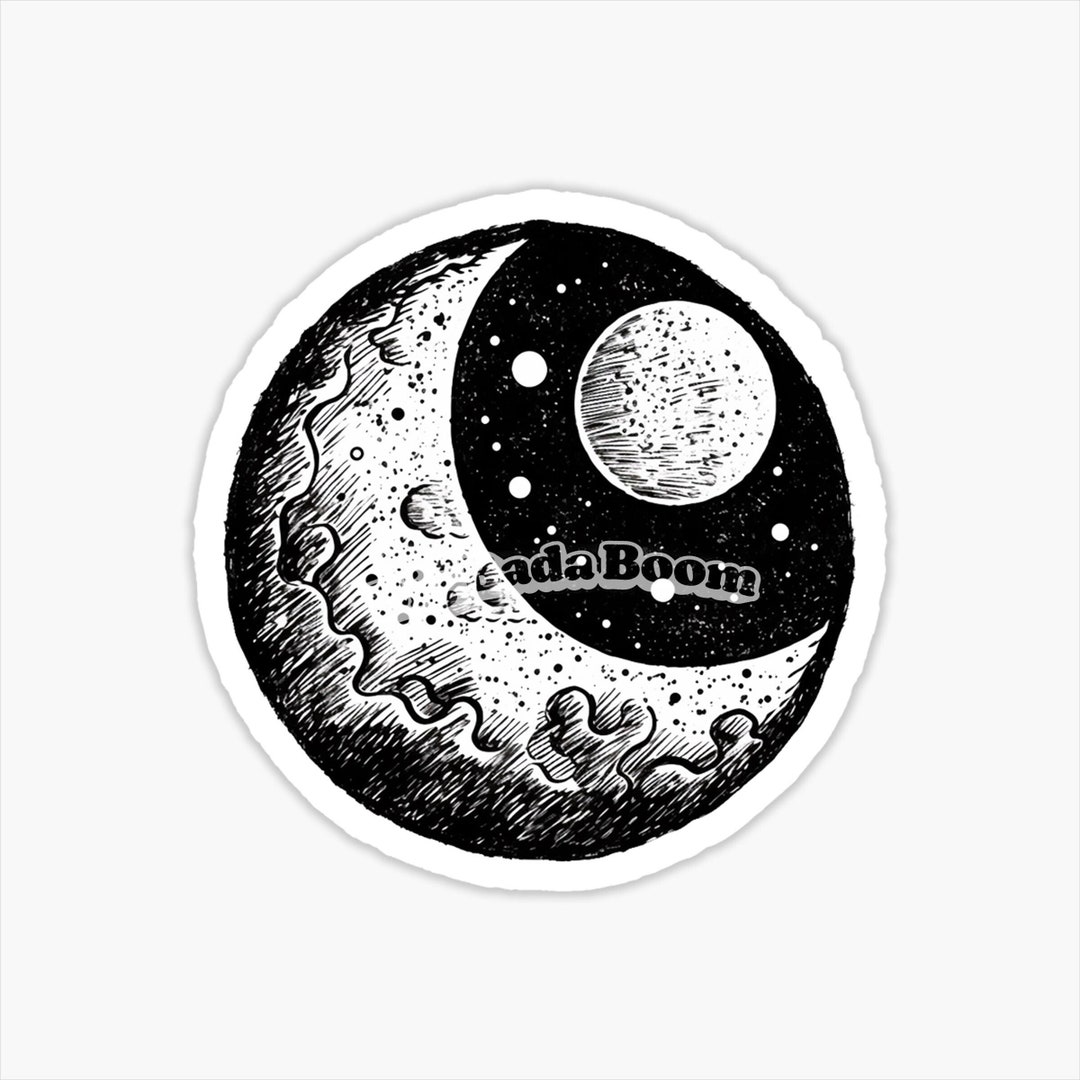 Celestial Crescent Moon Vinyl Sticker, Water Bottle Sticker, Magical ...