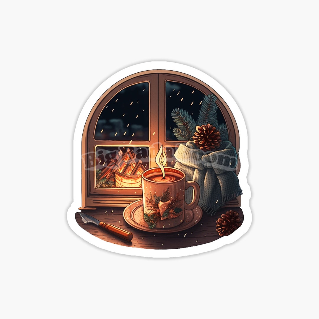 COZY CANDLE Vinyl Sticker, Laptop Stickers, Planner Stickers, Water ...