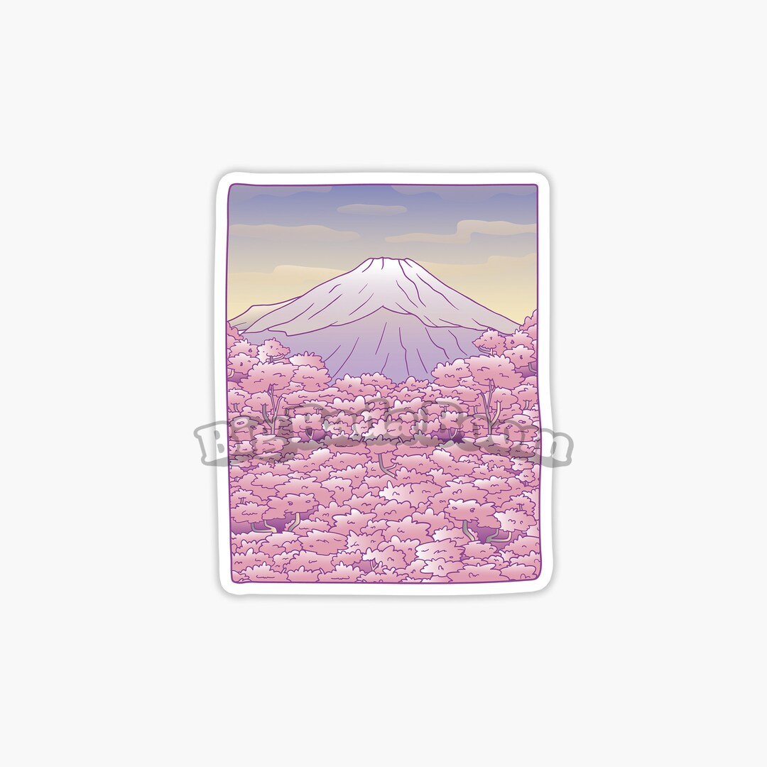 Japanese Sakura Blossom Sticker, Laptop Sticker, Cherry Blossom, Water ...