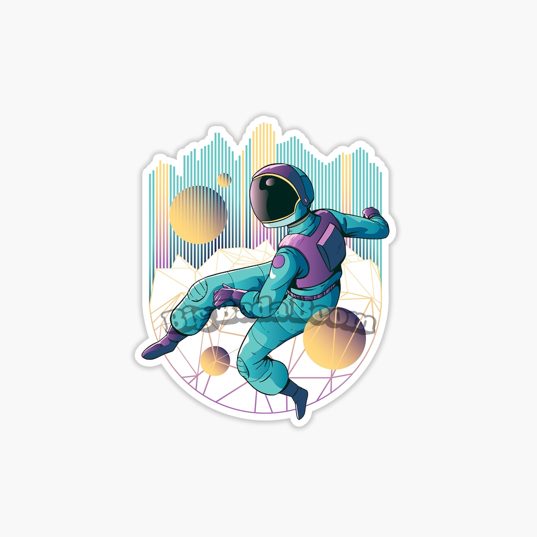 FLYING ASTRONAUT Vinyl Sticker Space Sticker Sticker Laptop - Etsy