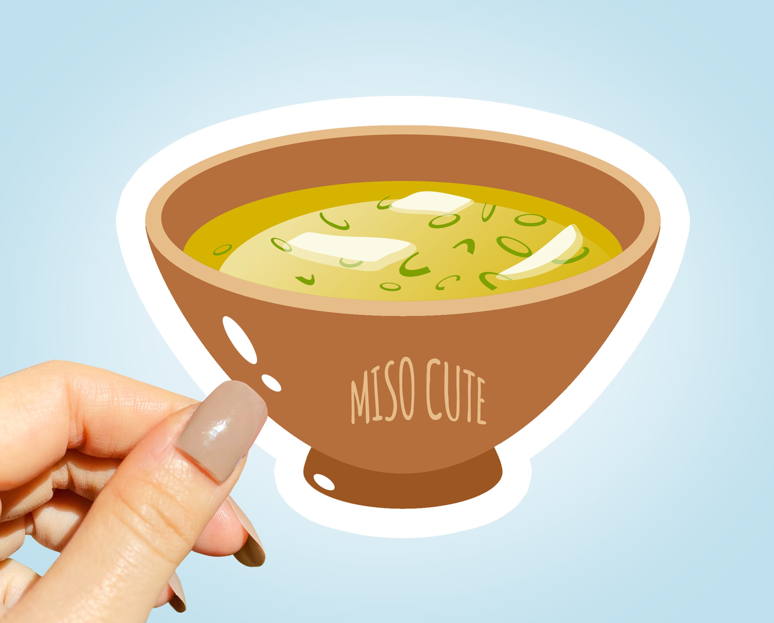 Miso Cute Vinyl Sticker Miso Soup Sticker Food Sticker Best | Etsy