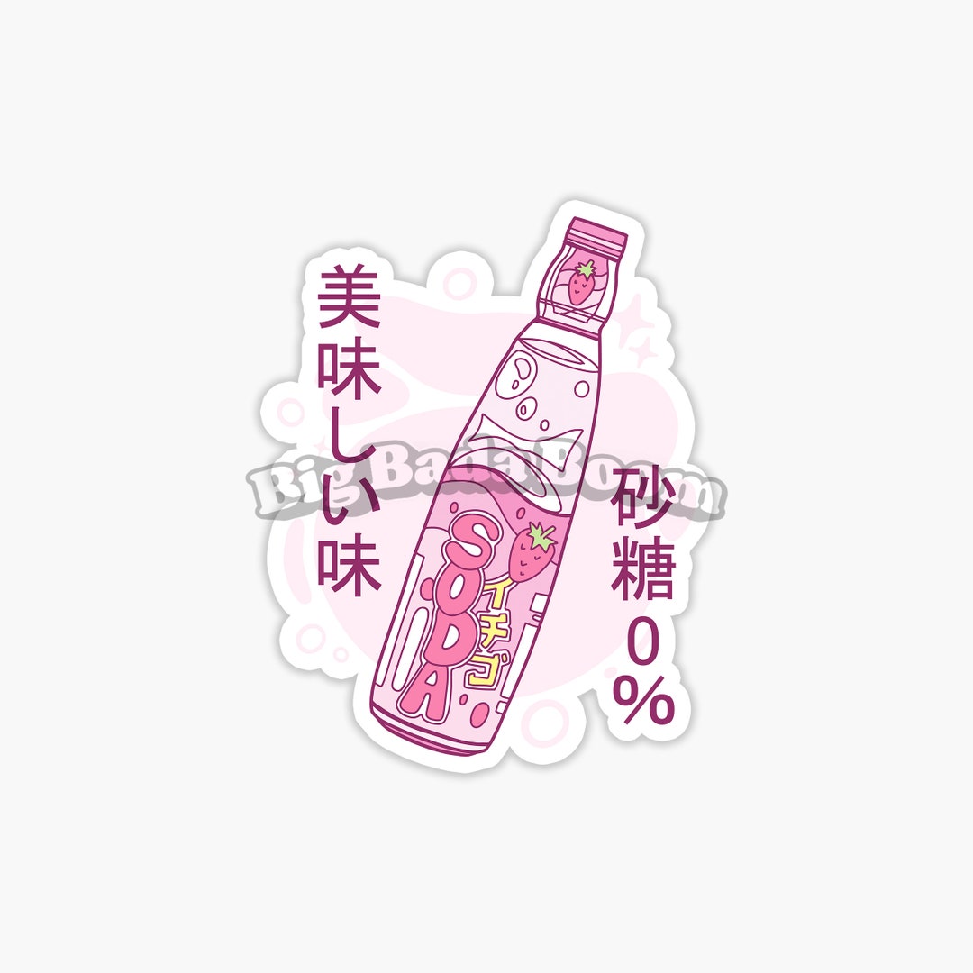 SODA DRINK Vinyl Sticker, Pink Drink Sticker, Laptop Sticker, Japanese ...