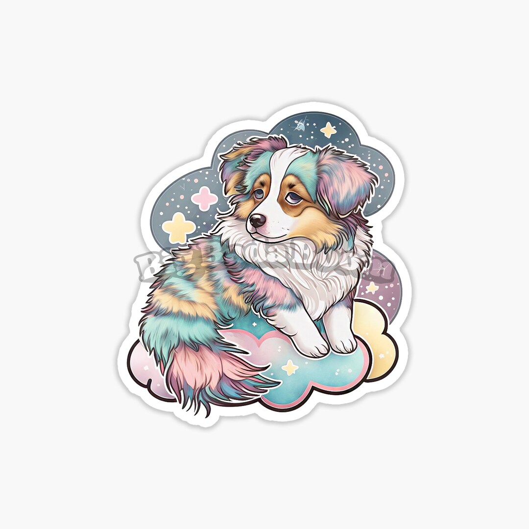 PASTEL DOG Vinyl Sticker, Pastel Pink Sticker, Sticker Laptop, Magical ...