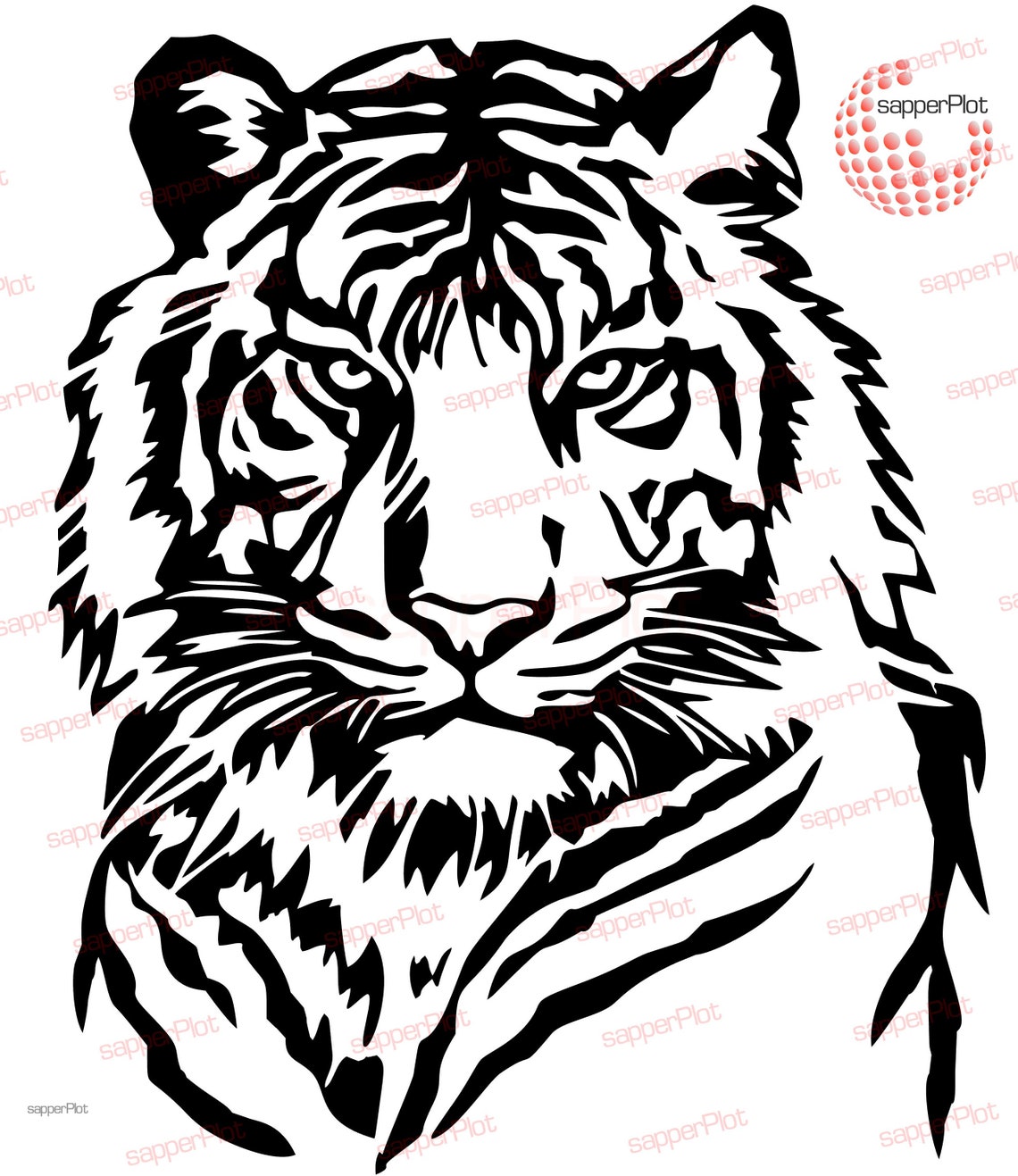 Plotter File Tiger Cutfile as SVG DXF Png and Jpeg File - Etsy Ireland