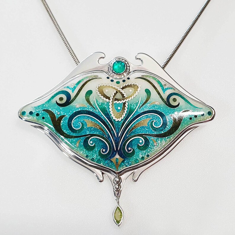 Decorative Manta Ray. Pendant/brooch. Georgian Cloisonne Enamel ...