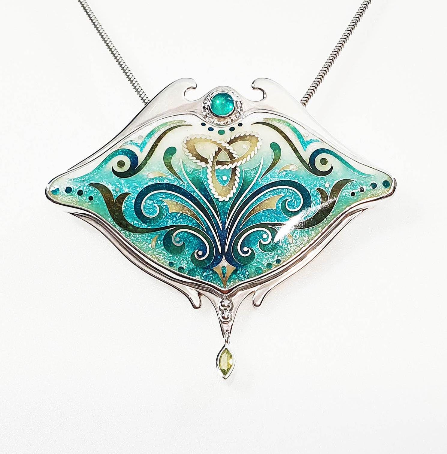 Decorative Manta Ray. Pendant/brooch. Georgian Cloisonne Enamel ...